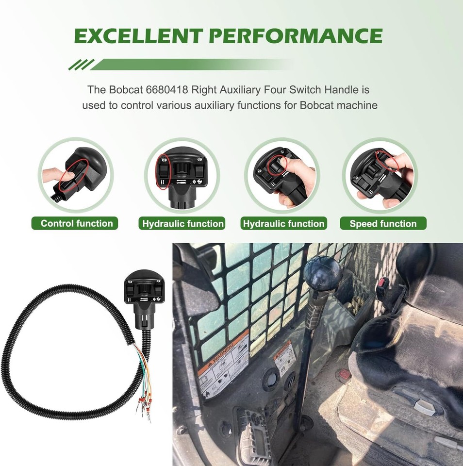 6680418 Right Auxiliary Four Switch Handle for Bobcat 751 S185 S175 ...