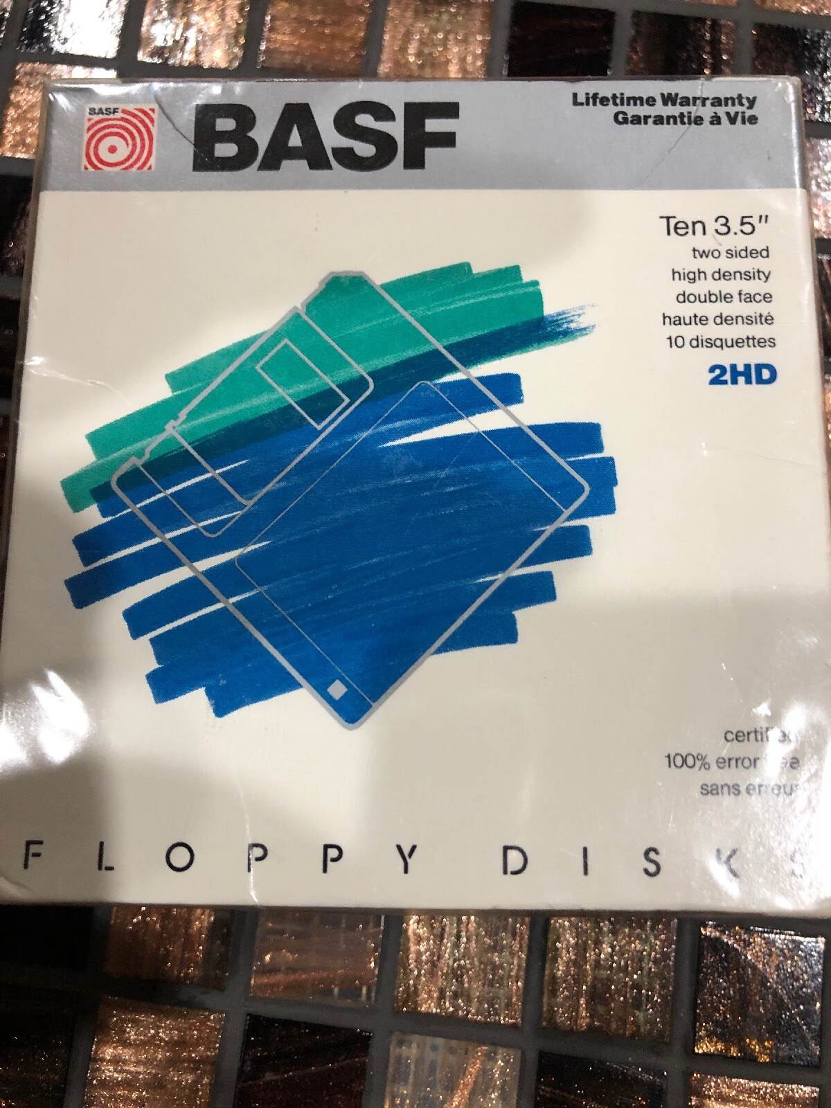 SEALED box of BASF 3.5mm Floppy Disks two sided high density double ...