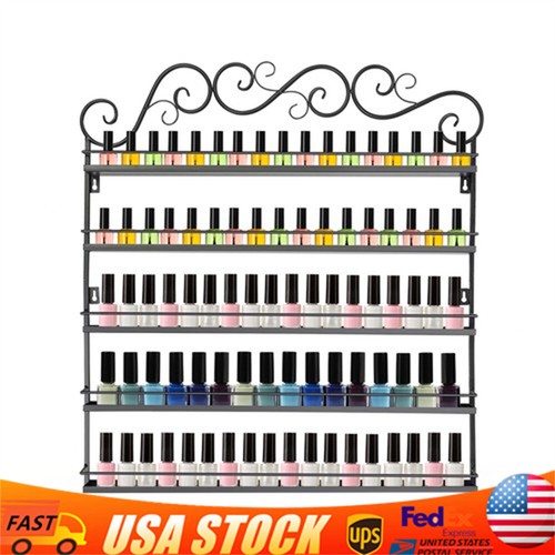 Nail Polish Rack Wall Mounted Display Organizer Holder Stand Metal 5 ...