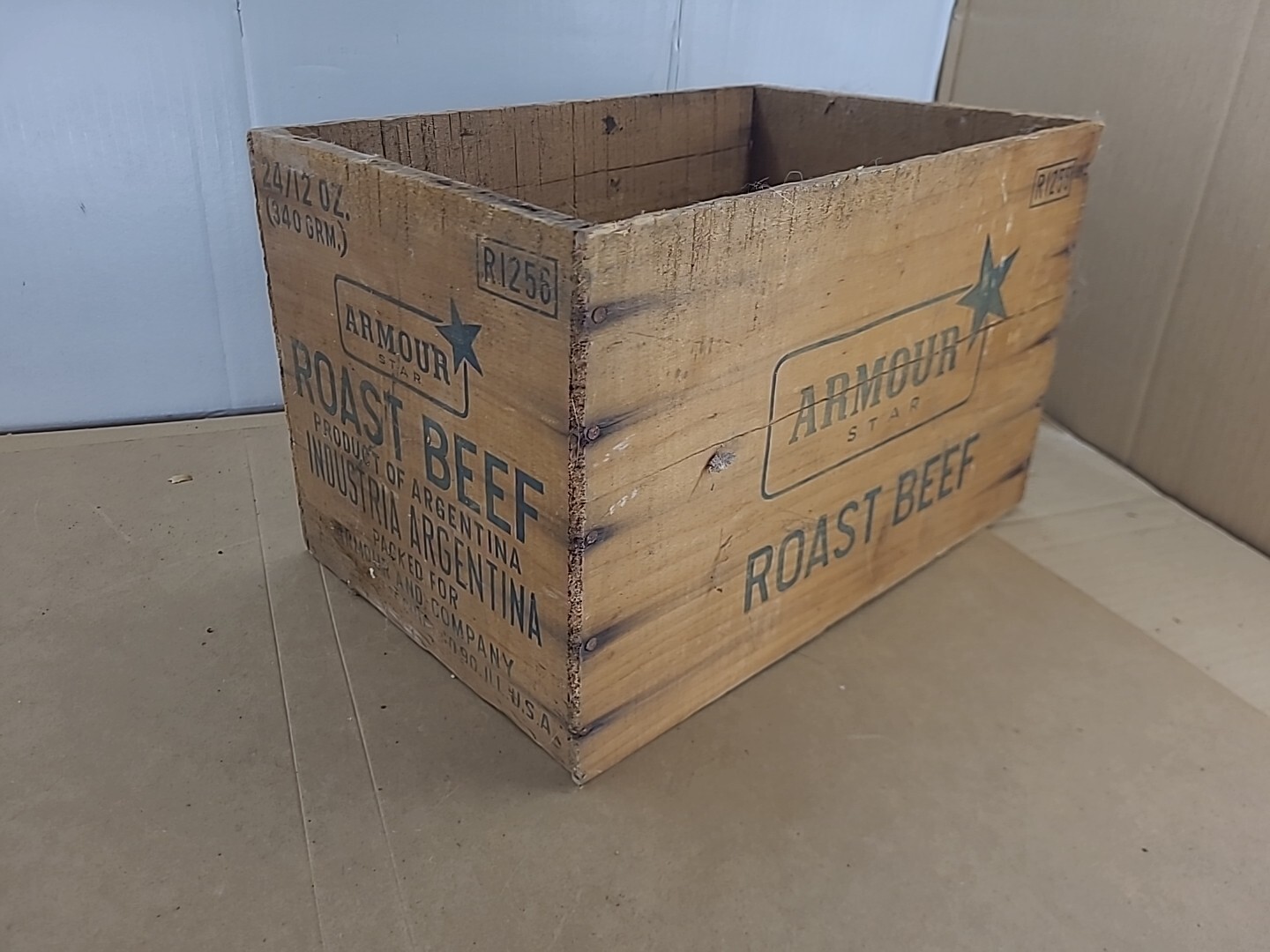 Vintage Old Wooden Box Crate Primitive Farmhouse Display Box Armour ...