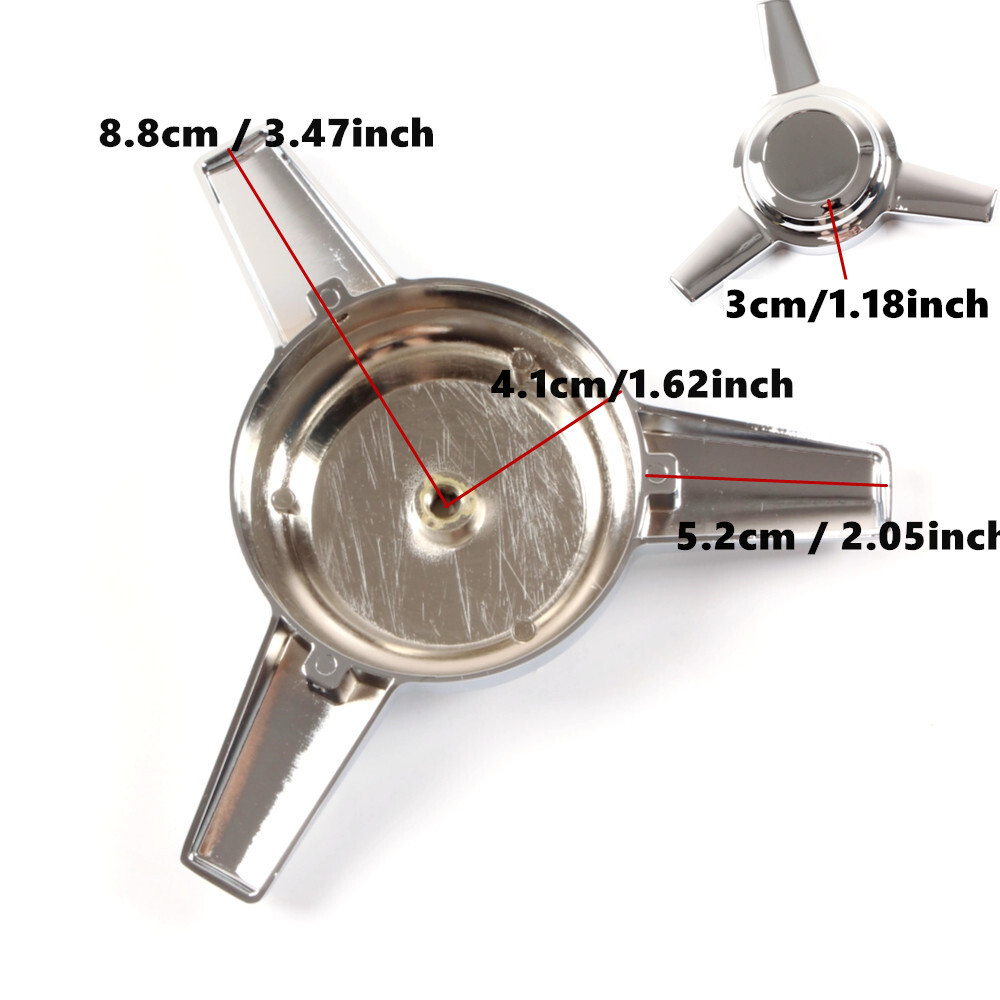 Set of 4) 3 Bar Zinc Alloy Metal Spinners Classic Universal Tri-Bar ...