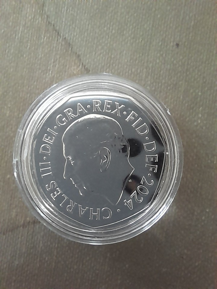 New 2024 Salmon 50p. No Privy Mark. King Charles Brilliant Uncirculated ...