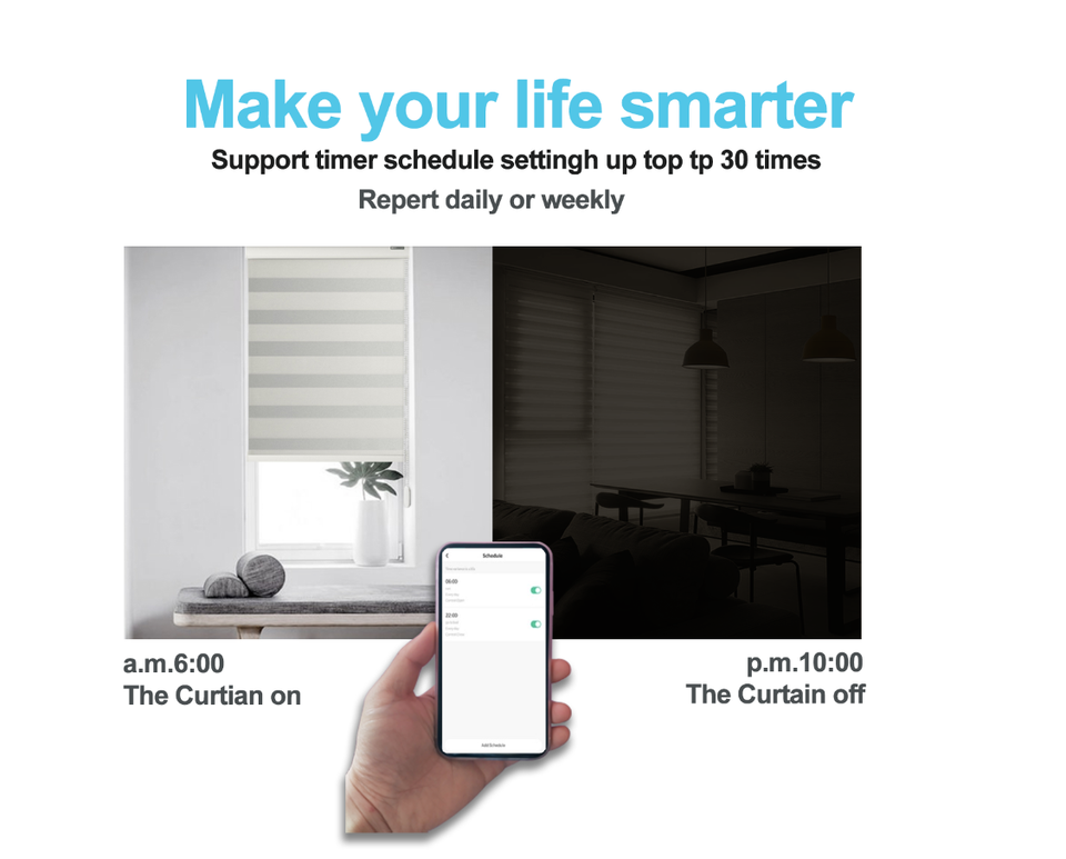 Smart Roller blind Motor fit 37mm/38mm/50mm tube Motor, Remote App ...