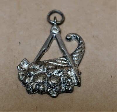 VINTAGE FREEMASON MASONIC COLLAR MEDAL JEWEL CORNUCOPIA & COMPASS #7 ...