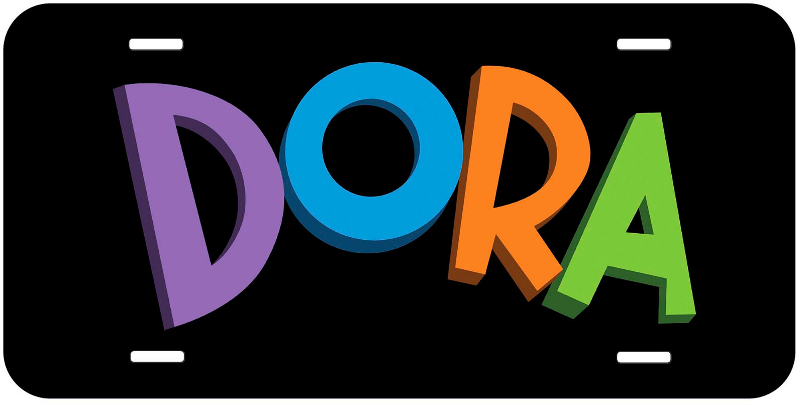 Dora Black Aluminum Car License Plate | eBay