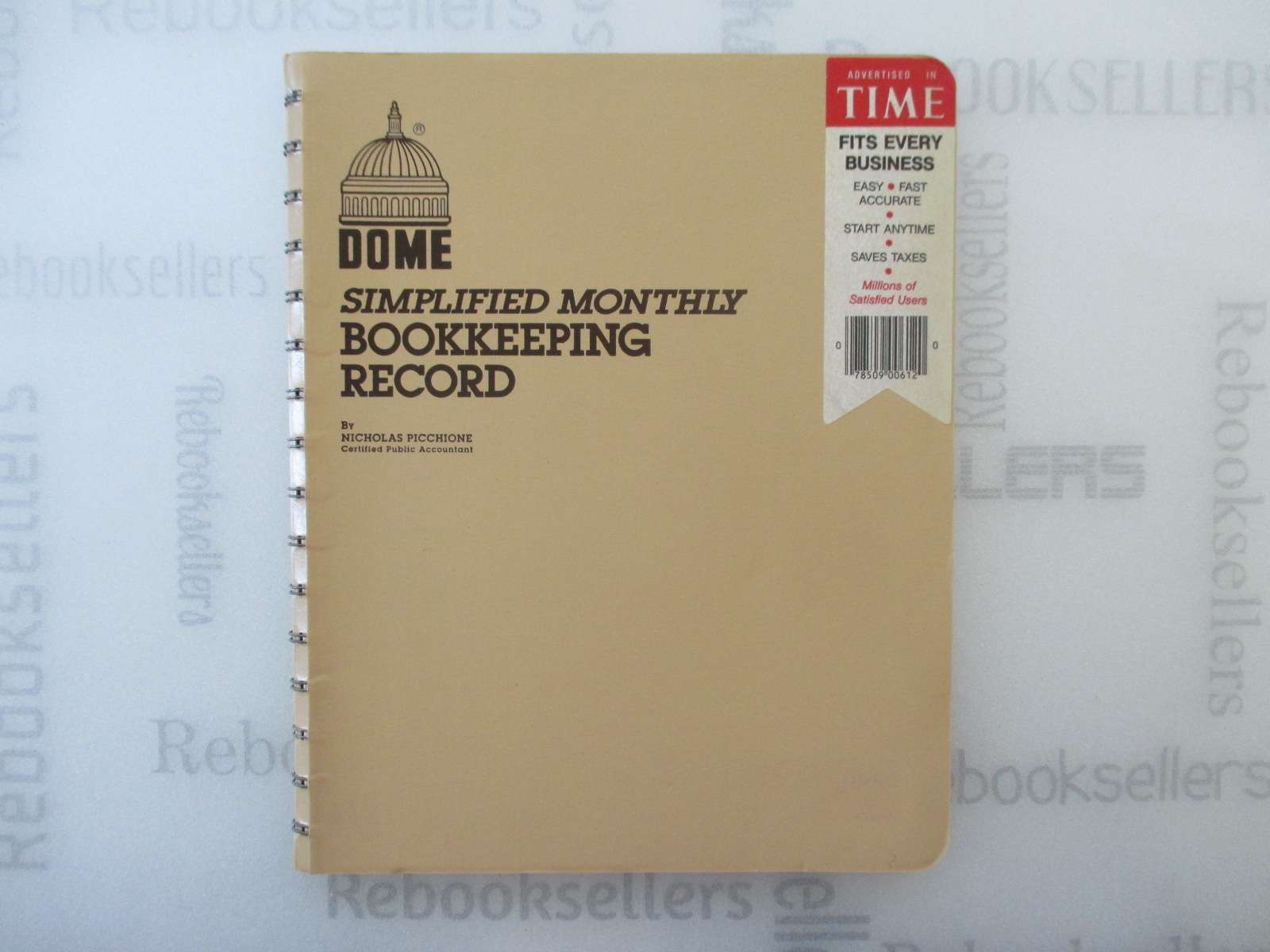 Dome 612 Bookkeeping Record, Tan Vinyl Cover, 128 Pages, 8 1/2 x 11 ...