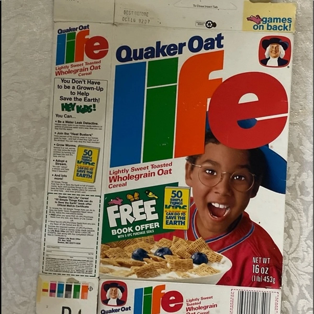 Back Of Life Cereal Box