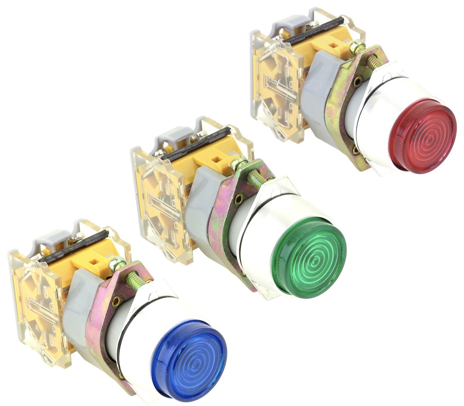 22mm Non-Illuminated Extended Push Button Momentary Switch Action Blue ...