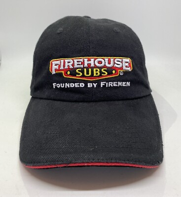 Firehouse Subs Founded By Firemen Cap Hat Adult Adjustable Black 100 ...