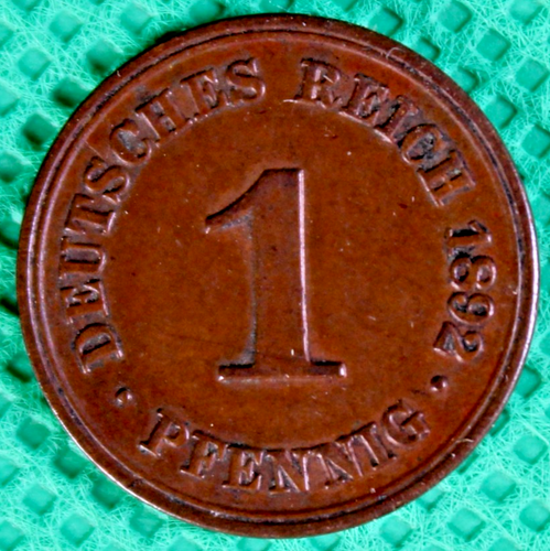 1892-A German 1 Pfennig Deutsches Reich Copper Coin | eBay