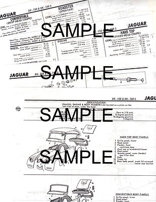 JAGUAR XK-150 & XK-150S BODY PARTS LIST CRASH SHEETS MOFRE 4PGS | eBay