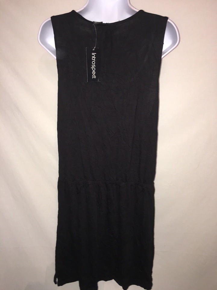 Introspect women's sleeveless tank dress black large | eBay