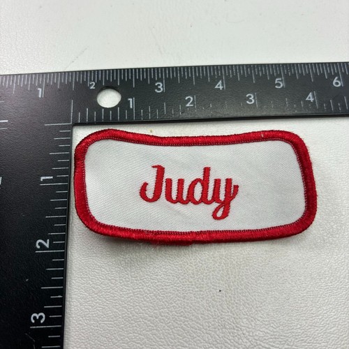 USED Retro Red Letter JUDY Name Patch (Uniform, Mechanic, Worker) 421N ...