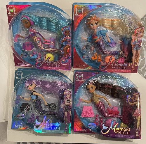 Mermaid High 4 Core Doll Set: Finly, Searra, Oceanna & Mari SpinMaster ...