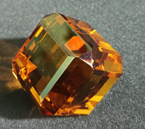 GIE Certified Natural 100.38 Ct Brazilian ORANGE Topaz Cube CUT Loose ...