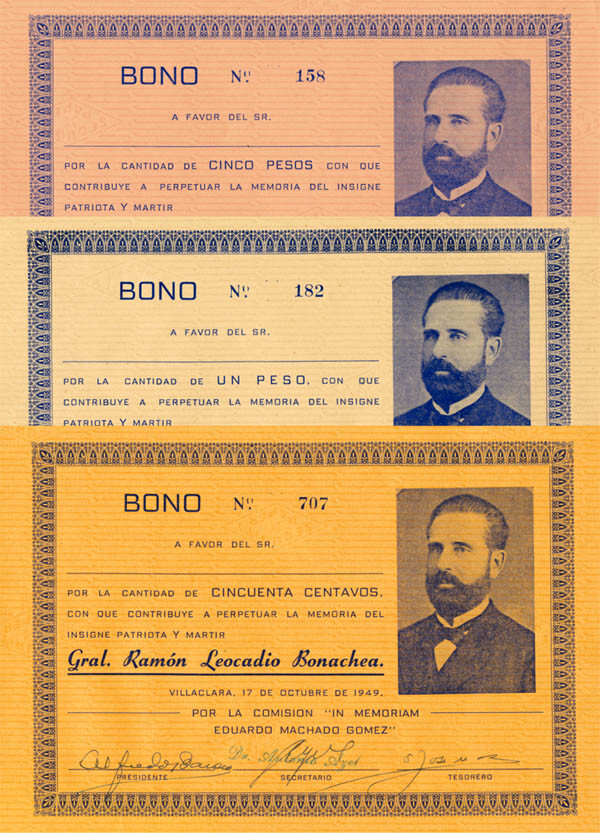 Gral. Ramon Leocadio Bonachea - Set of 3 - Bond - Foreign Bonds | eBay