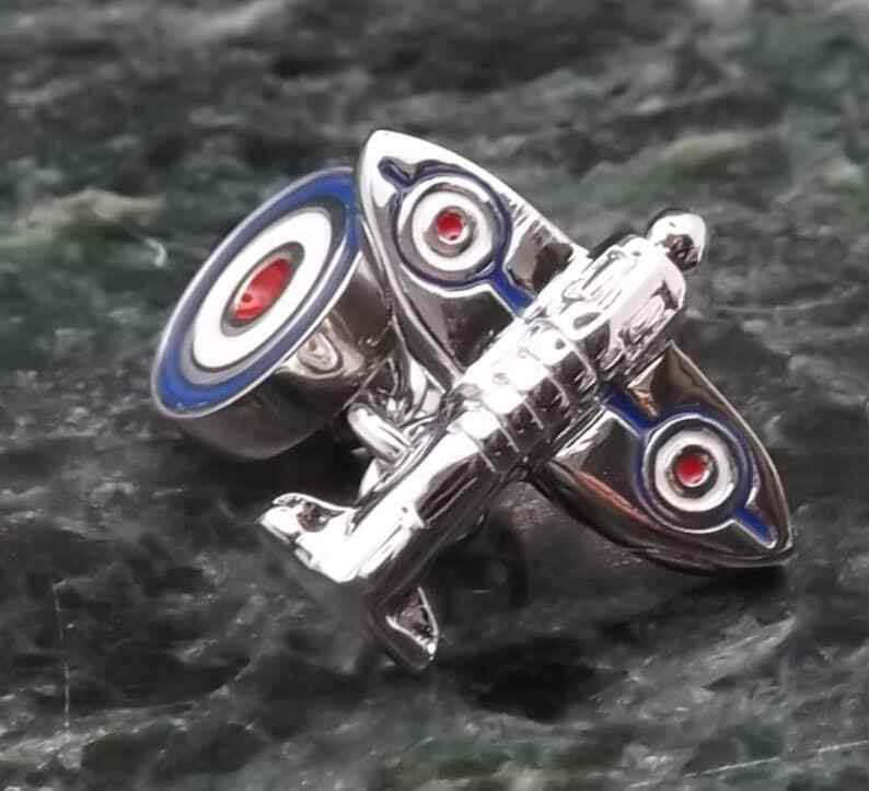 Spitfire plane chain Cufflinks Personalised Cufflinks RAF Cufflinks ...