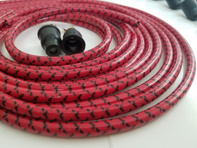 7mm Universal Cloth Covered Spark Plug Wire Kit Set Vintage Wires v6 v8 ...