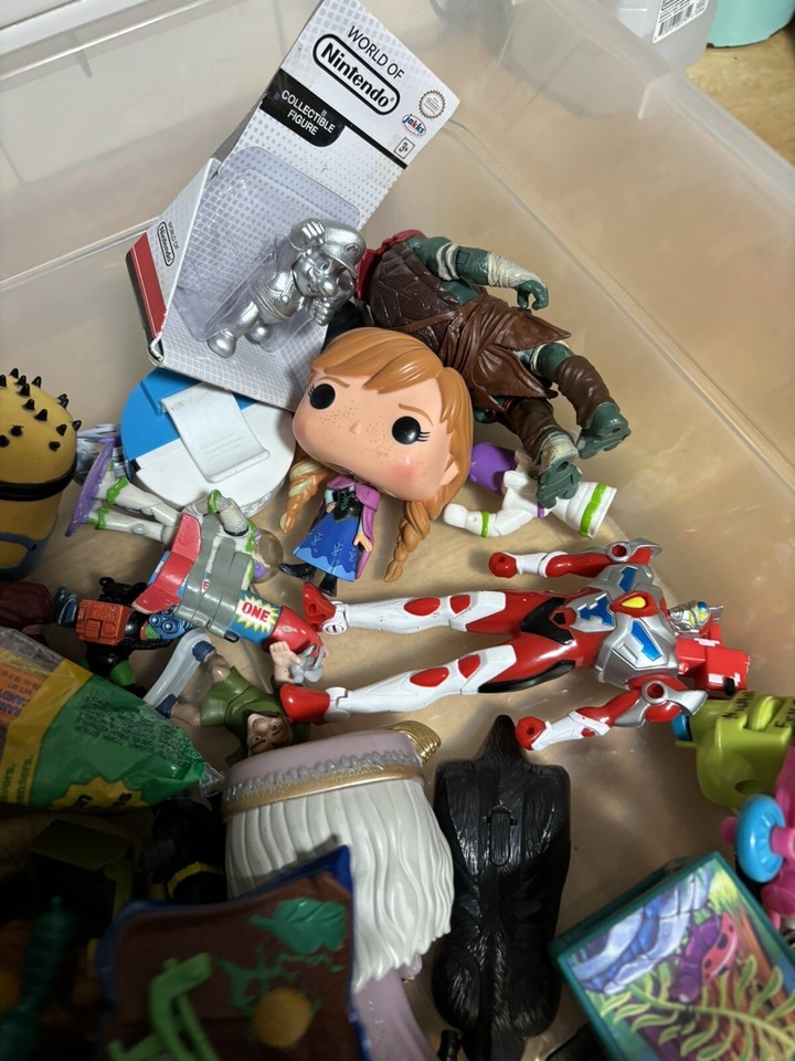Large Bin Of Vintage & New Toys & Action Figures Sold Together FREE ...