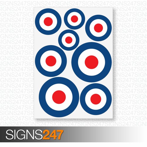 RAF Stickers - MOD Target Roundel - Scooter Vinyl Decal Stickers Cars Vans | eBay
