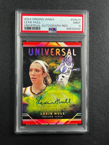 LEXIE HULL PSA 9 2024 PANINI ORIGINS WNBA UNIVERSAL AUTOGRAPH AUTO RED ...