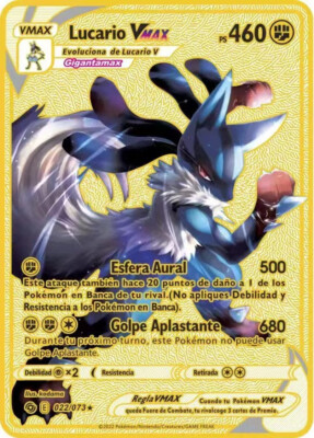 Pokemon Lucario VMAX HP 460 Metal Collectable Cards VMAX EX GX MEGA ...