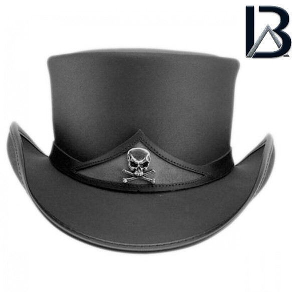 Steampunk Deadman Biker Top Hat Skulls Hat Gothic Top Hat Dorado ...