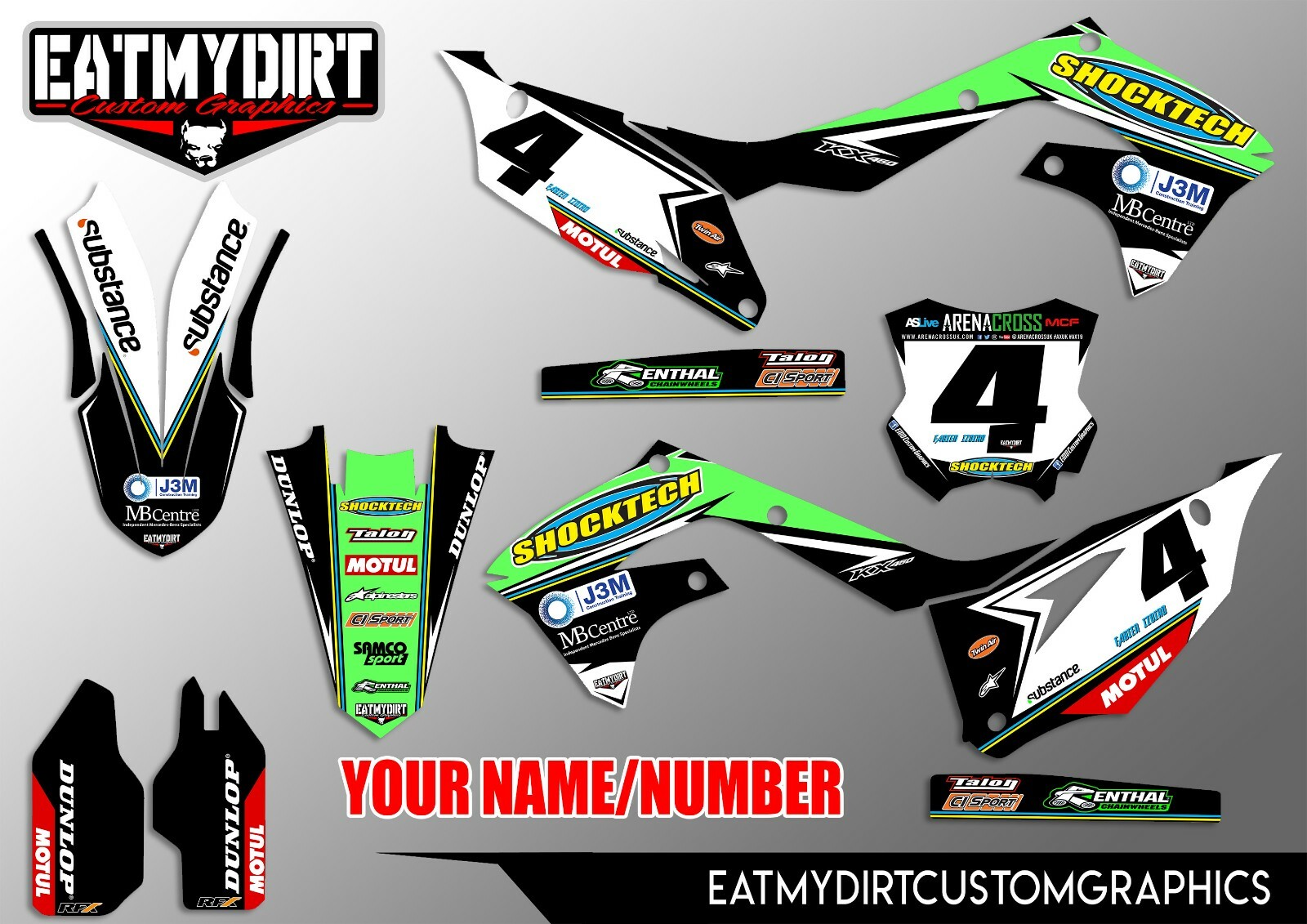 FOR KAWASAKI KXF 450 2019 KX450F CUSTOM GRAPHICS STICKERS MOTOCROSS ...