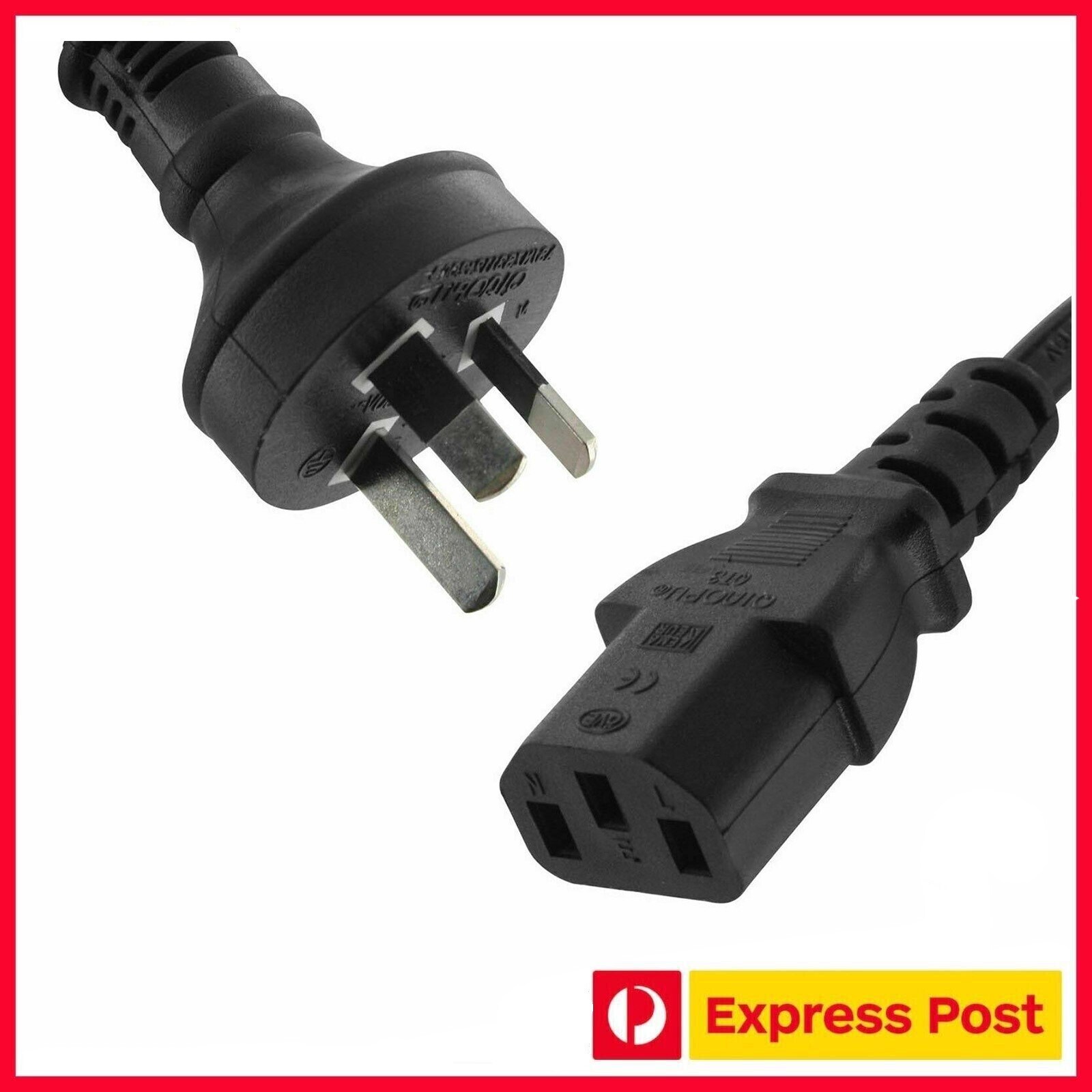 Power Cord Lead Cable 3 Pin Australian Plug to IEC-C13 Socket 250V 10A ...