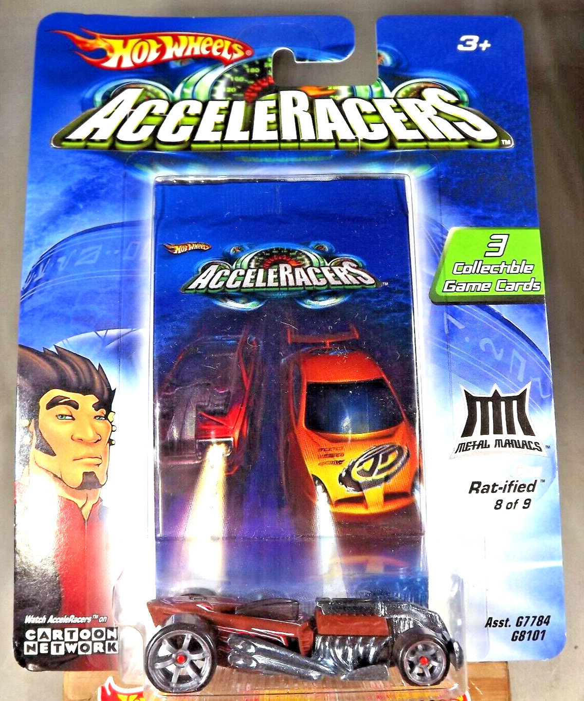 2004 Hot Wheels AcceleRacers Metal Maniacs 8/9 RAT-IFIED Flat Brown w ...