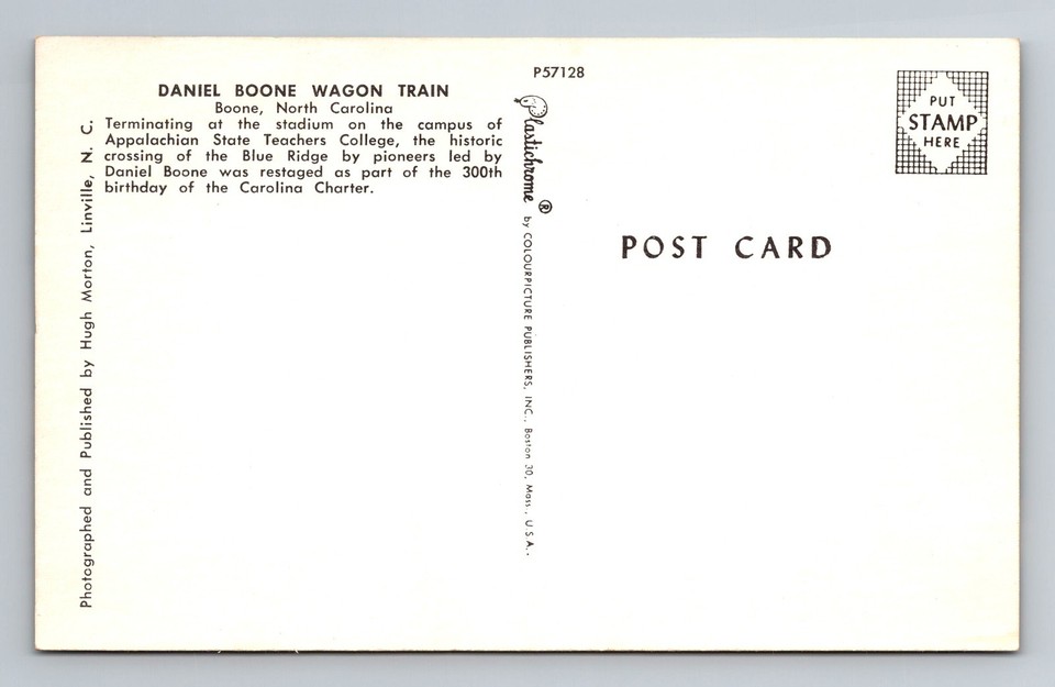 Boone NC-North Carolina Daniel Boone Wagon Train Vintage Postcard ...