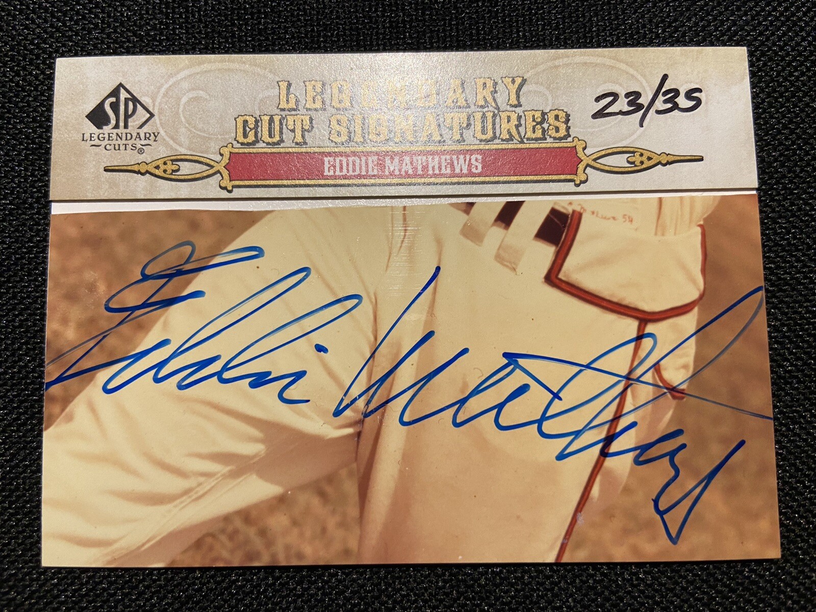 2011 SP Legendary Cuts EDDIE MATHEWS AUTO /35 Cut Signature Upper Deck ...