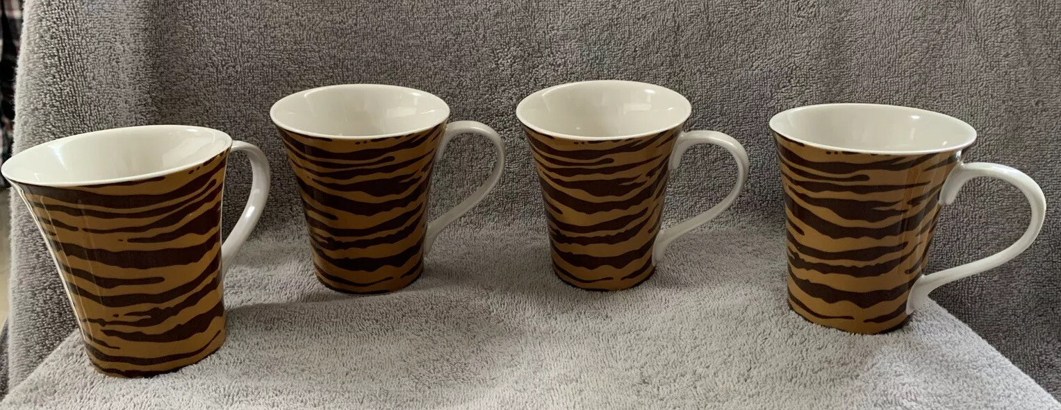 222 Fifth PTS International Porcelain Cup Mug Kilimanjaro Tiger stripes ...