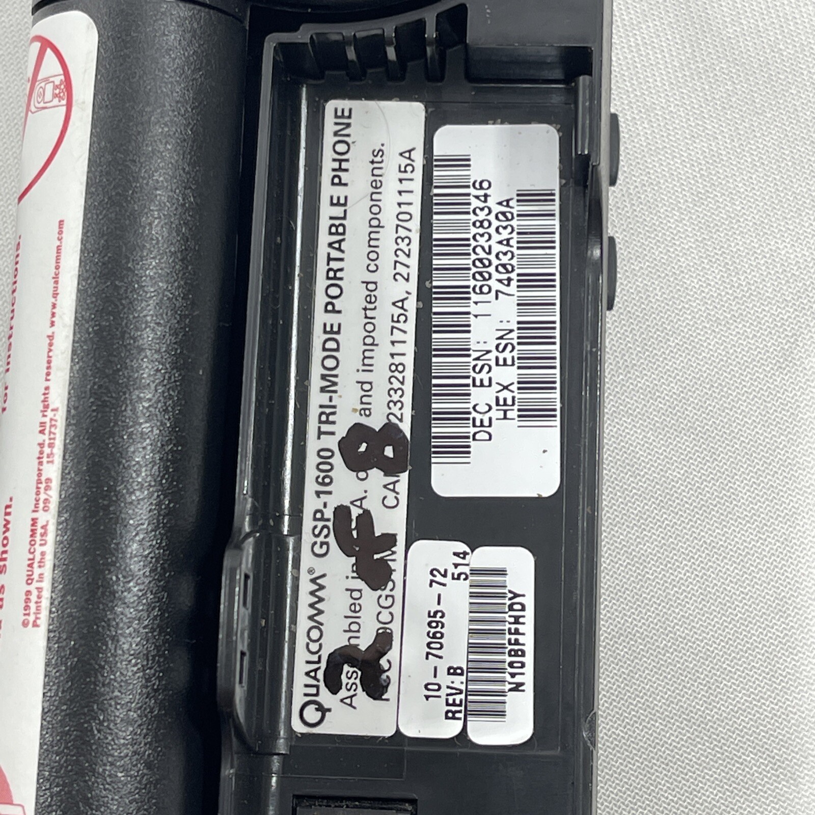 Qualcomm Globalstar GSP-1600 Tri-Mode Satellite Phone. Battery is dead ...