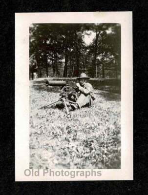 WW2/WW1 ERA? SOLDIER w/WATER COOLED MACHINE GUN VICKERS? OLD/VINTAGE ...