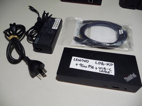 AU SELLER LDA-KP Lenovo USB-C Dock Docking Station +90W PSU / CABL IN ...