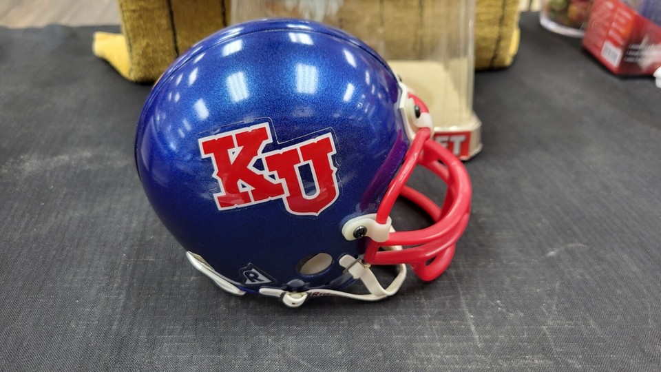 CIB KANSAS JAYHAWKS RIDDELL VSR4 MINI HELMET NCAA FOOTBALL BLANK ...