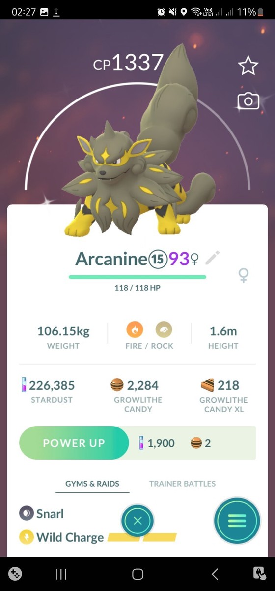 Growlithe Evolution Level Arcanine (Pokémon GO) Best Movesets,