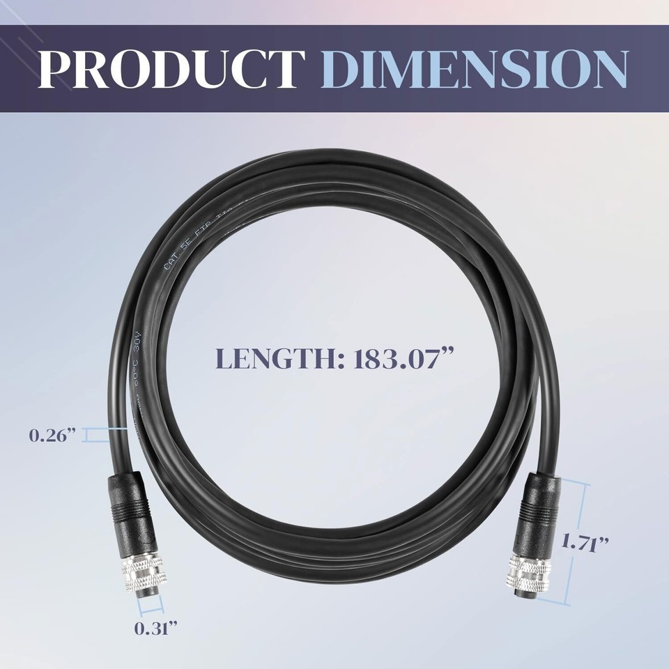 720073-5 15ft Ethernet Cable AS EC 15E Ethernet Cord for Humminbird ...