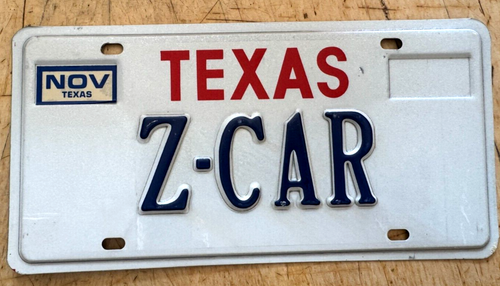 TEXES VANITY LICENSE PLATE " Z CAR " TX DATSUN NISSAN Z 28 Z 16 ...