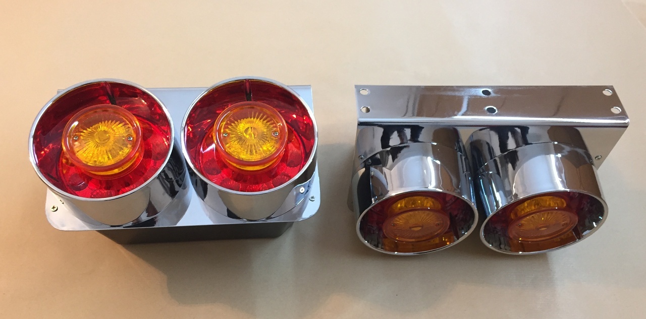 # 2x LED Rear Tail Lights Round Rear Lamps 24V for Scania MAN DAF Volvo ...