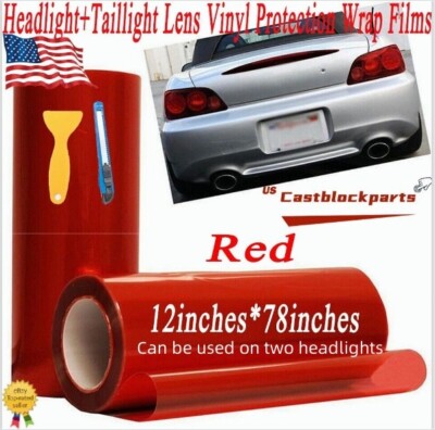 12"x78"Film For Transparent Red Headlight Taillight Lens Vinyl ...