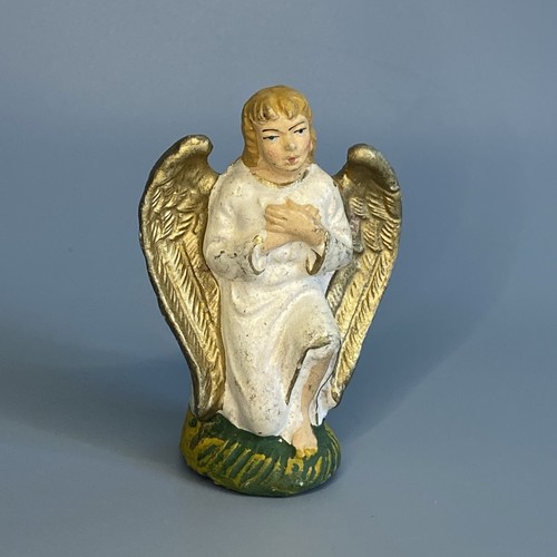 VINTAGE KNEELING CHALKWARE PLASTER NATIVITY ANGEL ITALY 3" OLD ...