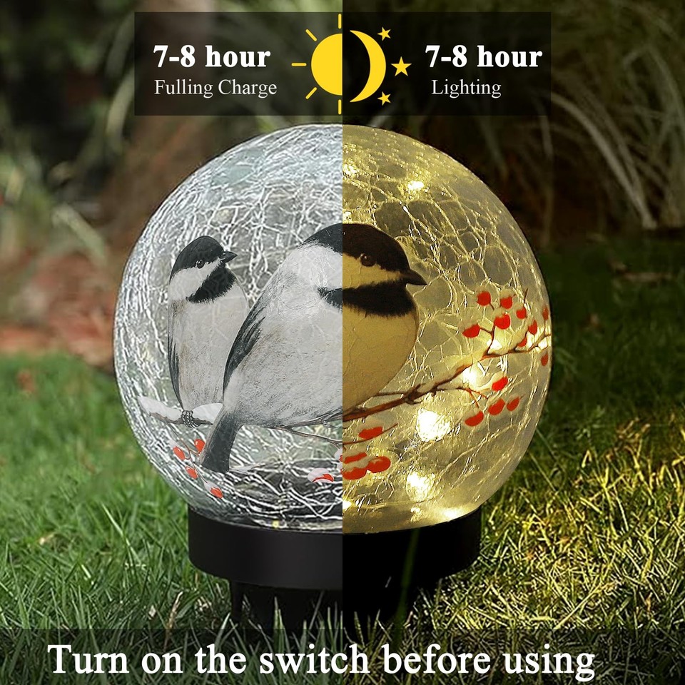 Garden Solar Ball Lights Outdoor Waterproof, Mercury Glass Ball Solar ...