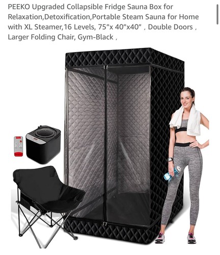 PEEKO Upgraded Collapsible Fridge Sauna Box Relaxation, Detox, Portable ...