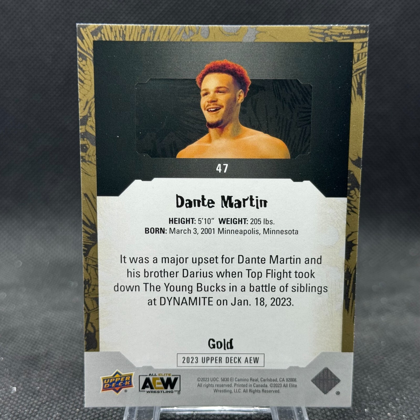 Dante Martin 2023 Upper Deck AEW Gold Parallel #47 | eBay