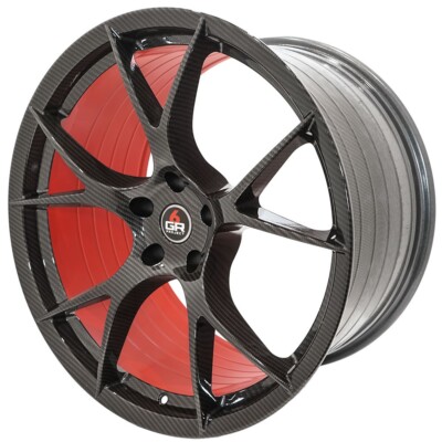 19'' Project 6GR Ten Spoke Wheels Carbon Fiber Dip Red Barrel Ford ...