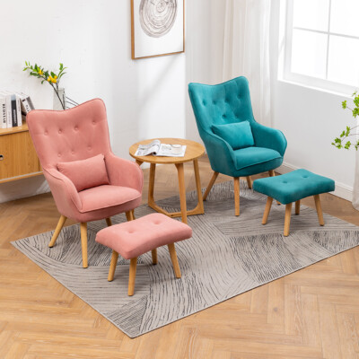 Butterfly Wing Back Upholstered Armchair Single Sofa Lounge Chair with ...