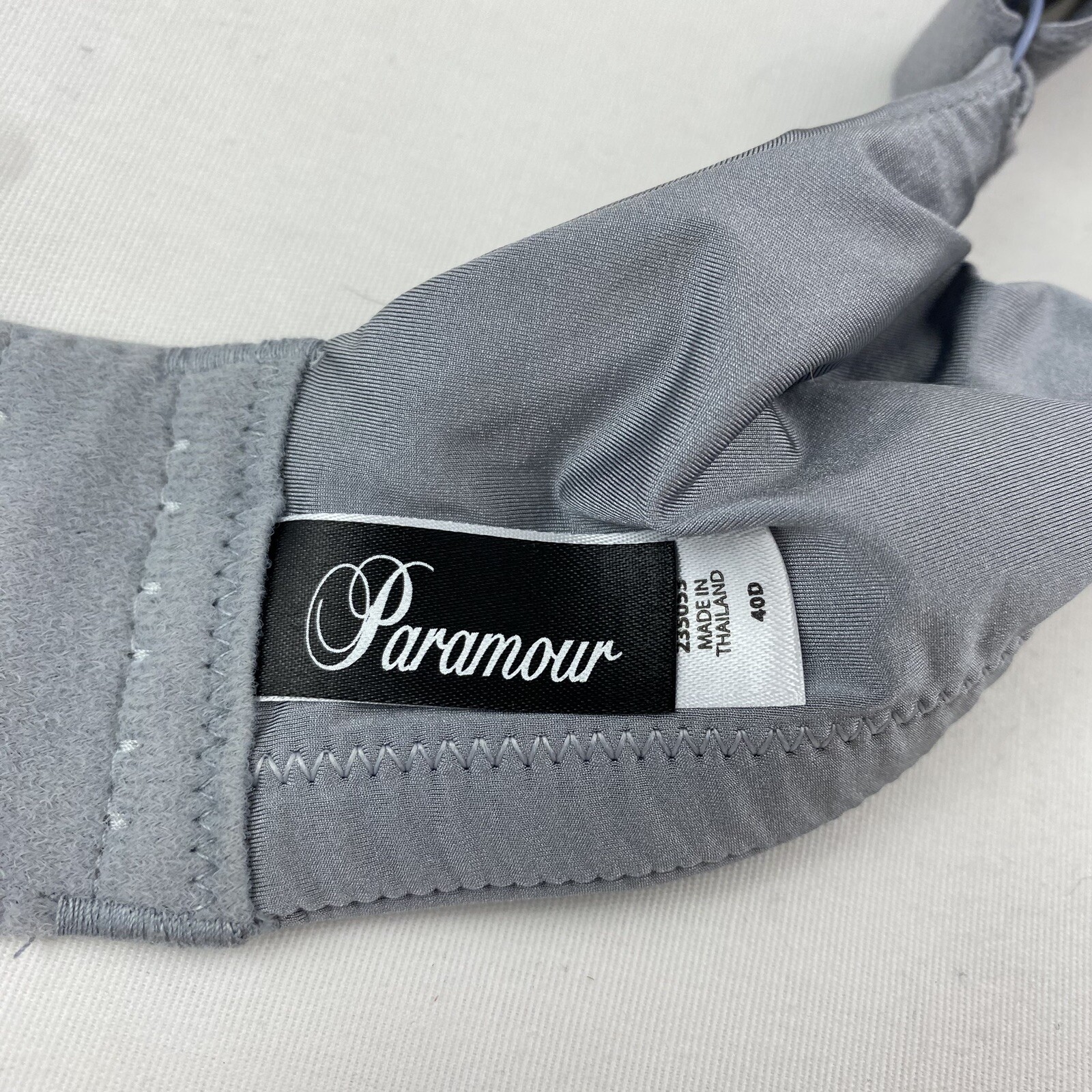 Paramour Bra 40D Lace Trim Brilliance Contour Seamless Gray White Lift ...