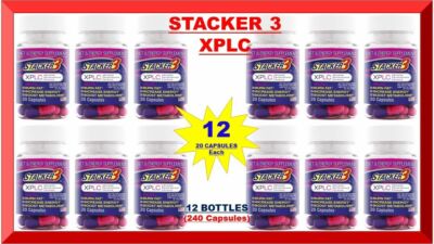 Stacker 3 XPLC 3, 240ct 12 Bottles x 20ct for Weight Loss & Energy Exp ...